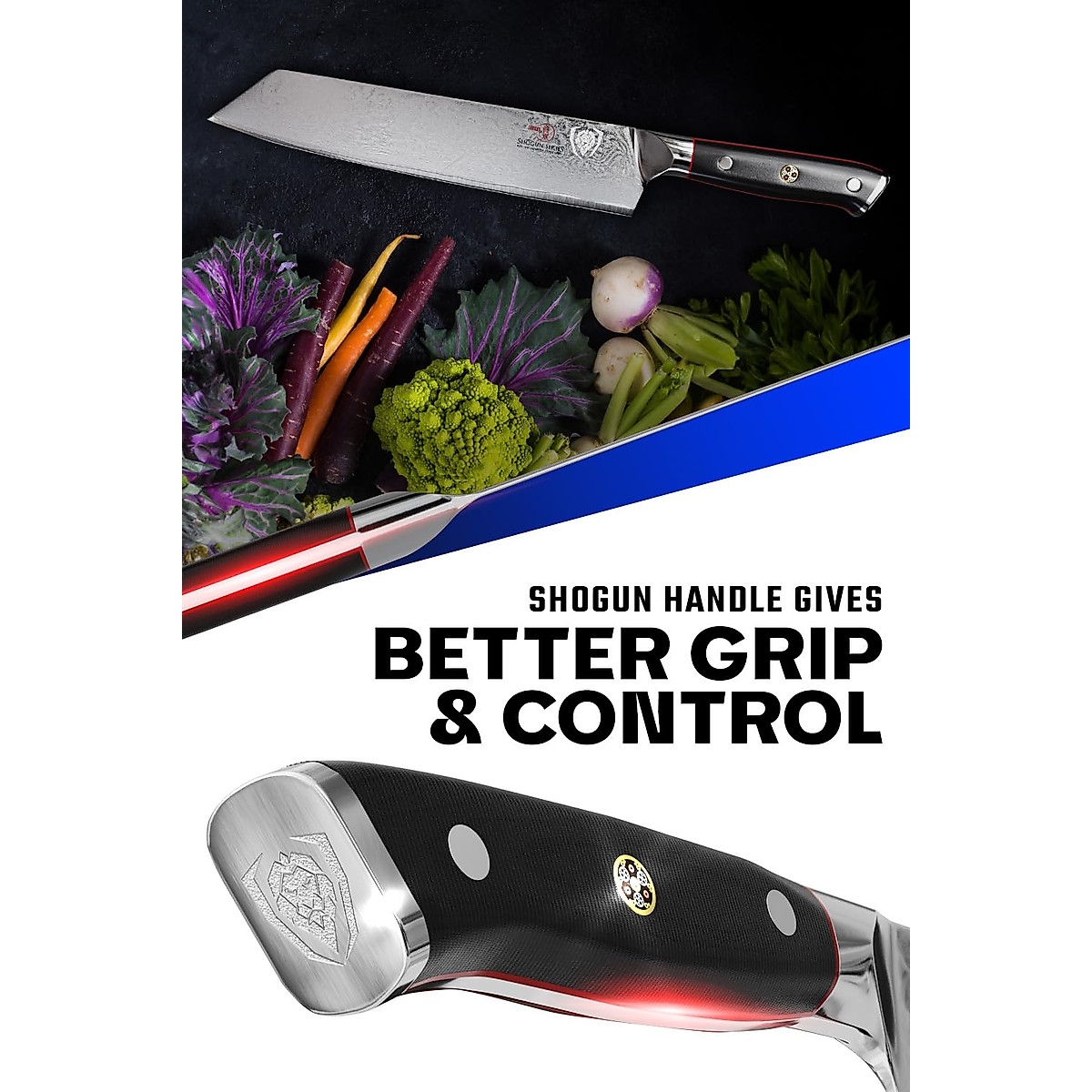 Dalstrong Kiritsuke Chef Knife - 8.5 inch - Shogun Series Elite - Damascus - Japanese AUS-10V Super Steel Kitchen Knife - Premium Black G10 Handle - Razor Sharp Knife - Chef's Knife - w/Sheath