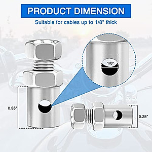 Tongze 15pcs Brake/Throttle Cable Ends: 1/8" Universal Cable Stop Clamp Repair Parts for Go-kart| Bicycle| Motorcycle| Scooter| Motorized Bike| Garden Tractor| Lawn Mower