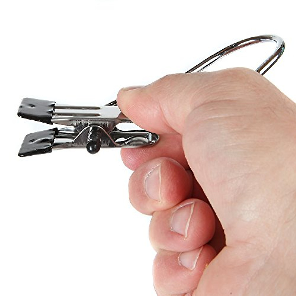 Home-X Ultra Strong Stainless Steel Hanging Clip Hook - Set of 12