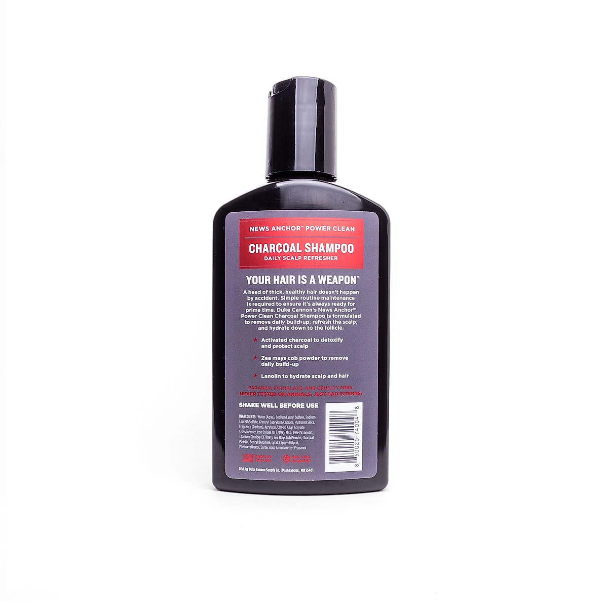 Duke Cannon News Anchor Power Clean Shampoo/Conditioner Wash (Charcoal Shampoo)