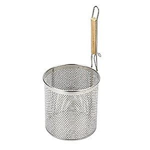 JUNXIAN Deep Frying Basket Frying Basket Stainless Steel Slotted Spoon Mesh Basket Fryer French Fries Baked Vegetables Frying Basket Sink Filter Frying Net(14cm)