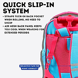 J World New York Kids' Sparkle Rolling Backpack, Sky Blue, One Size