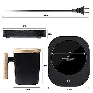 Mug Warmer with Mug Set - HOWAY Coffee Cup Warmer for Desk Auto Shut Off Keeps Tea Warm and Hot, 2 Temperature Settings