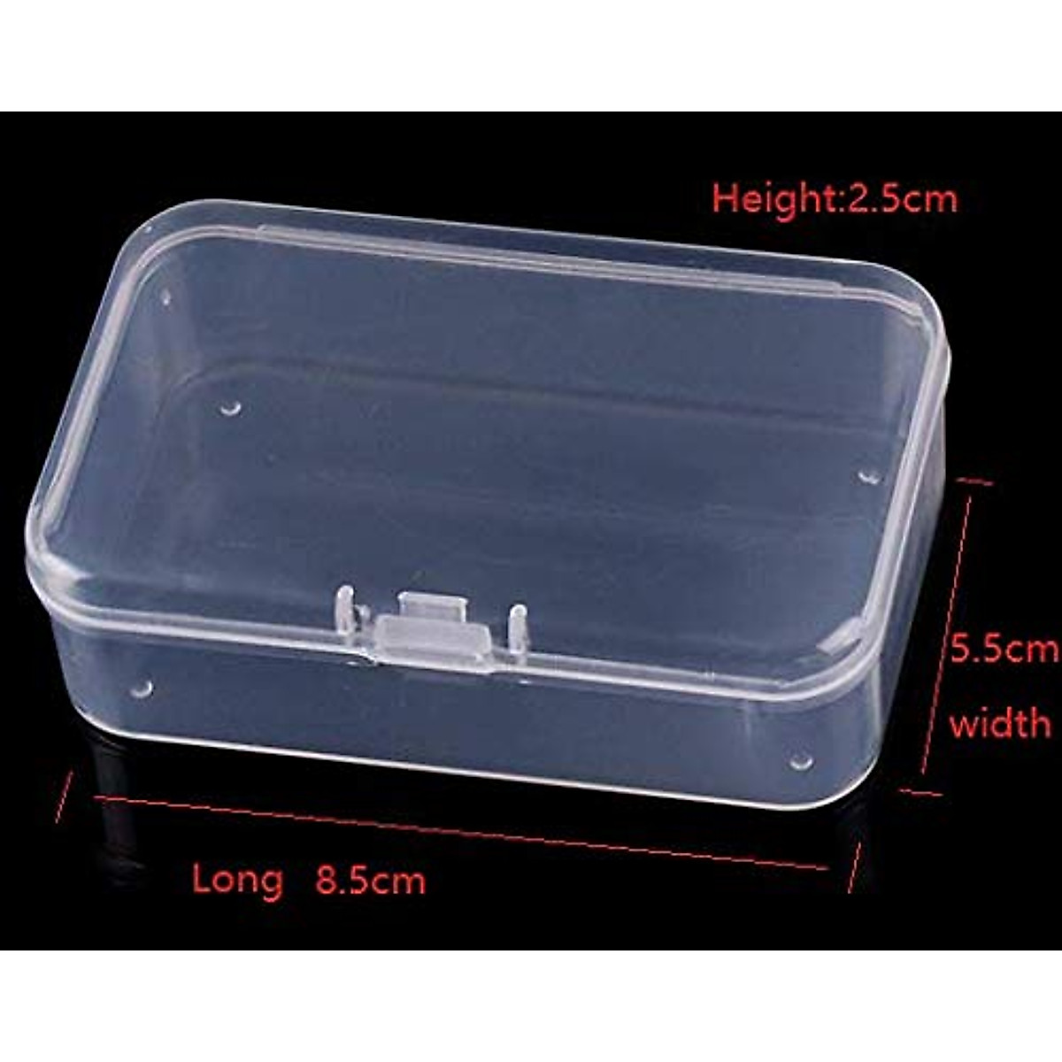 WOIWO 5 Pcs 3.35"x2.17" Rectangle Mini Clear Plastic Storage Containers Box Case with lid for Small Items and Other Craft Projects
