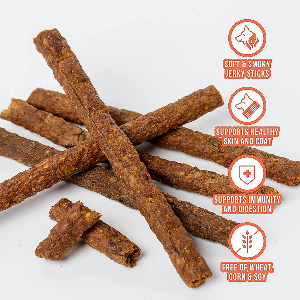 Wild Nature Chicken Jerky for Dogs Sticks | Made in The USA Only | Healthy, All-Natural Chicken Jerky Dog Treats | High Protein, Soft Dog Jerky Treats | Grain Free Superfoods | Perfect Training Treats