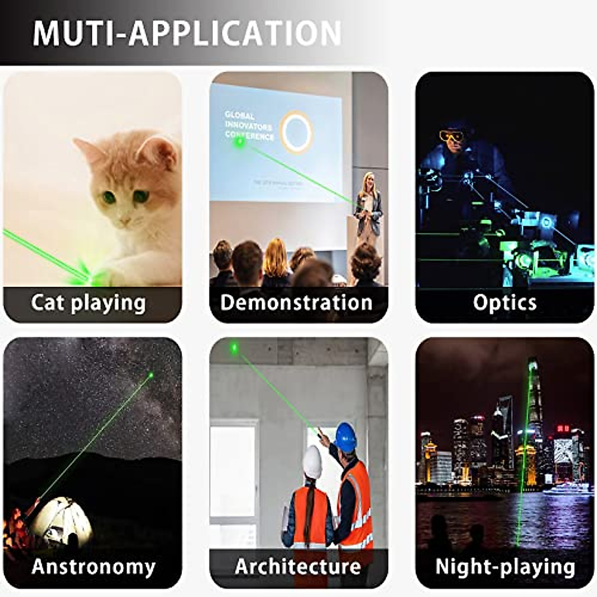 AYZUTQL Green High Power Laser Pointer Long Range Strong Beam Laser Pointer Rechargeable,Green Laser Pointer High Power Laser Pointer Pen for Pointer Laser Lazer Pointer l