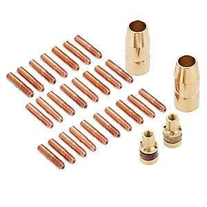 MIG Welding Gun Accessory Kit .030" Tip Nozzle Diffusers for Miller Millermatic M-10/15 Hobart H-9/10: 25pcs Contact Tips 000-067 0.030" + 2Pcs Gas Nozzles 1/2" 169715 + 2Pcs 169-716 Gas Diffuses