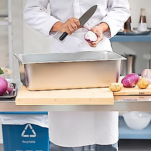 EGGKITPO Stainless Steel Pan 6-Pack 6 Inch Deep Full Size Pans Catering Storage Metal Food Pan Commercial Steamer Pan Food Catering Trays for Hotel Steam Table Tray for Food Warmer