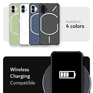 TUDIA Rugged Fit Designed for Nothing Phone (1) Case, [SKN] Shockproof Anti-Yellowing Slim Grip Semi-Transparent TPU Bumper Reinforced Corners Drop Protection for Nothing 1 Phone Case - Frosted Black