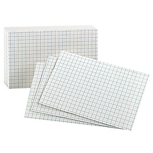 Oxford Grid Design Index Cards, 3 x 5 Inches, White, 100 per pack (02035EE)