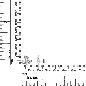 Wishrocks Round Cut White Natural Diamond Accent Dove Stud Earrings for Women in 14k White Gold Over 925 Sterling Silver with Push Back, Diamond Jewelry Gift for Her Women's Earrings