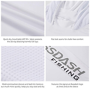 BASSDASH UPF 50+ Men’s UV Sun Protection Long Sleeve Performance Fishing Hoodie Hooded Shirts