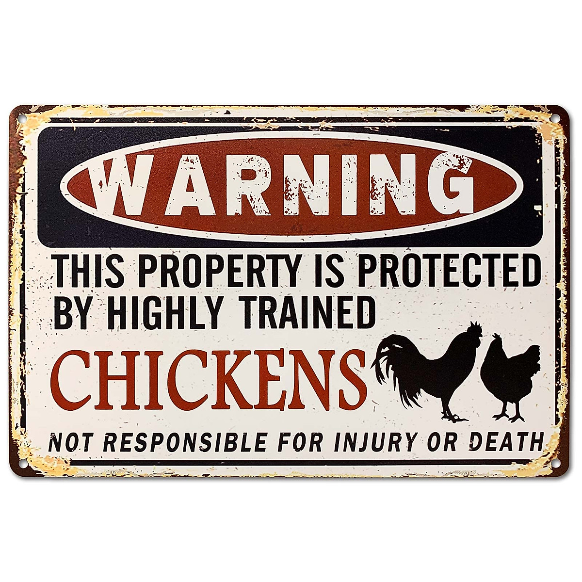 Bestylez Funny Chicken Coop Warning Sign Outdoor Chicken House Decor Gifts For Chicken Lovers 12" * 8" (219)