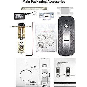 Alexa Door Locks for Front Door, Gimkok 6-in-1 Keyless Front Door Lock Alexa with Reversible Handle for Home, Office, Voice Control, Use APP, IC Card, Anti-peep Code Door Lock Handle (Black)