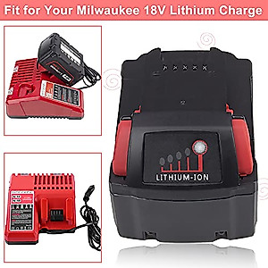 2 Packs 18V 6.0Ah Replacement 48-11-1860 Battery Compatible with Milwaukee M18 Battery Lithium 48-11-1862 48-11-1850 48-11-1840 48-11-1828 48-11-1820 48-11-1815 Cordless Tools Batteries