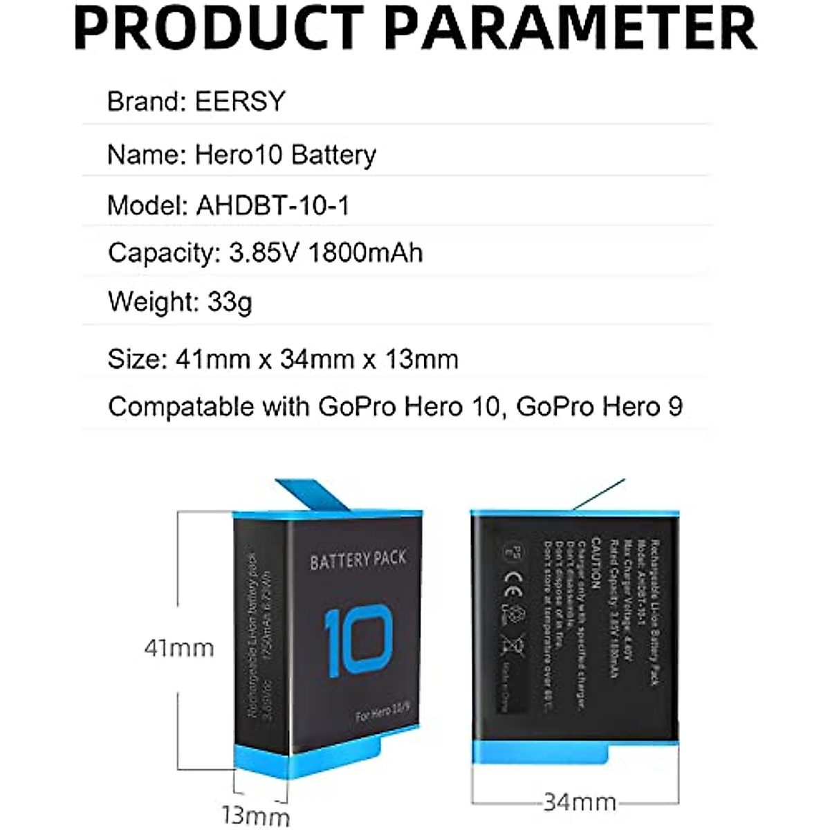 2 Pack Batteries fit for GoPro Hero 10, GoPro Hero 9 Black, 3-Channel Battery Charger Station for Hero 10/ Hero 9