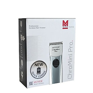 Moser Chrome Mini Cordless Trimmer, White