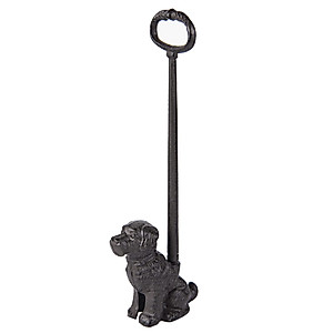 Sungmor Portable Door Stopper Wedge | 49.3cm/19.4" Tall Lovely Dog Door Holder | Cast Iron Heavy Duty Animal Statue Door Stops with Handle | Antique Style Decorative Ornaments for Home or Yard