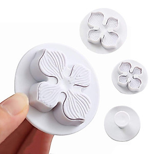 KALAIEN 3pcs Hydrangea Flower Fondant Cake Decorating Sugarcraft Cake Plunger Cutters Mould