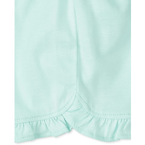 The Children's Place baby girls The Children's Place Unisex Basic Everyday, 100% Cotton, Shorts Casual Pants, Blue Coral/Pink Sand/Rainbow Stripe/Windflower - 4 Pack, 3-6 Months US