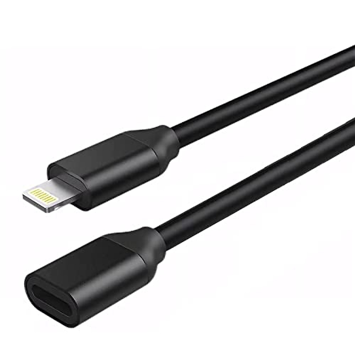 for iPhone Charger Extension Cable,6FT Lightning Extender Dock Cable Compatible with iPhone 14 Pro 13 Pro Max 12 11 X XR 8 7 6 Male to Female Cable Extension Adapter Cord Pass Video,Data,Audio (Black)