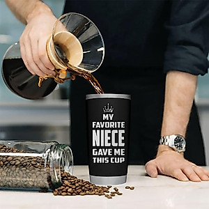 Christmas Gifts for Uncle, Aunt from Niece - Uncle Gifts for Fathers Day, Christmas - Birthday Gifts for Uncle, Aunt - Funy Gifts for Uncle - Uncle Birthday Gift - Uncle Tumbler 20oz, Black