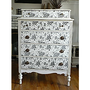 Magic Cover Premium Adhesive Vinyl Contact Shelf Liner and Drawer Liner, 18"x9', Black Toile