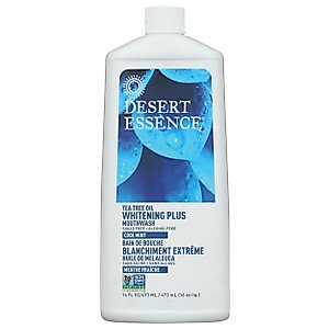 Desert Essence Mouthwash, Tea Tree Whitening Mint, 16 Fluid Ounce