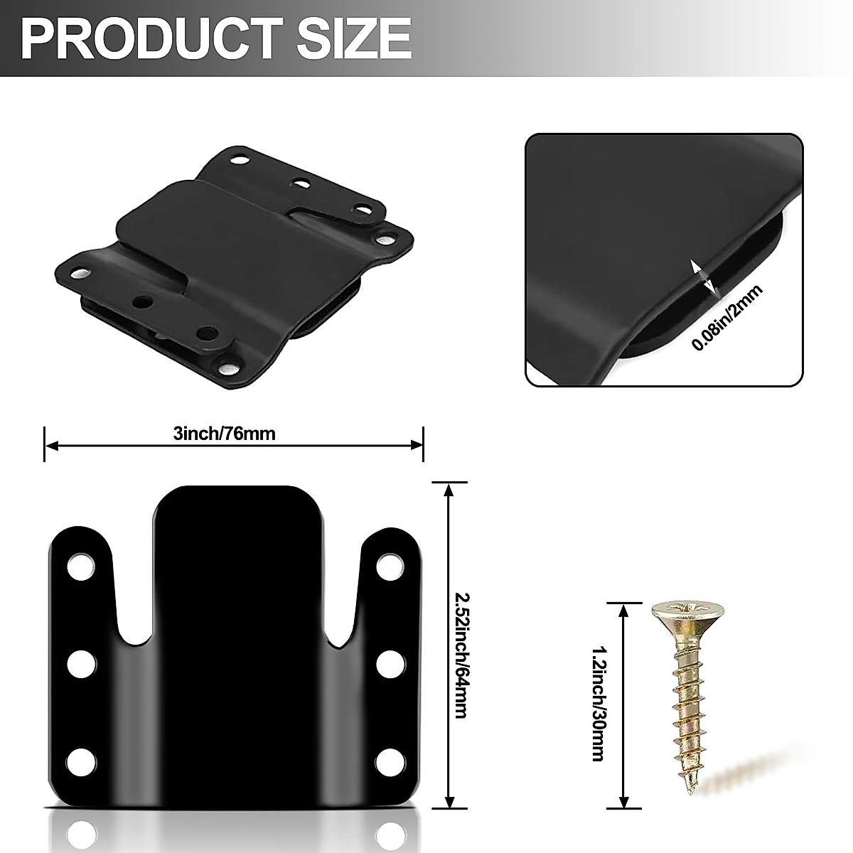 DEEPDREAM 8 Pcs Sectional Couch Connectors Metal Couch Clips Sofa Connector Interlocking Furniture Connector with 50 Pcs Screws…