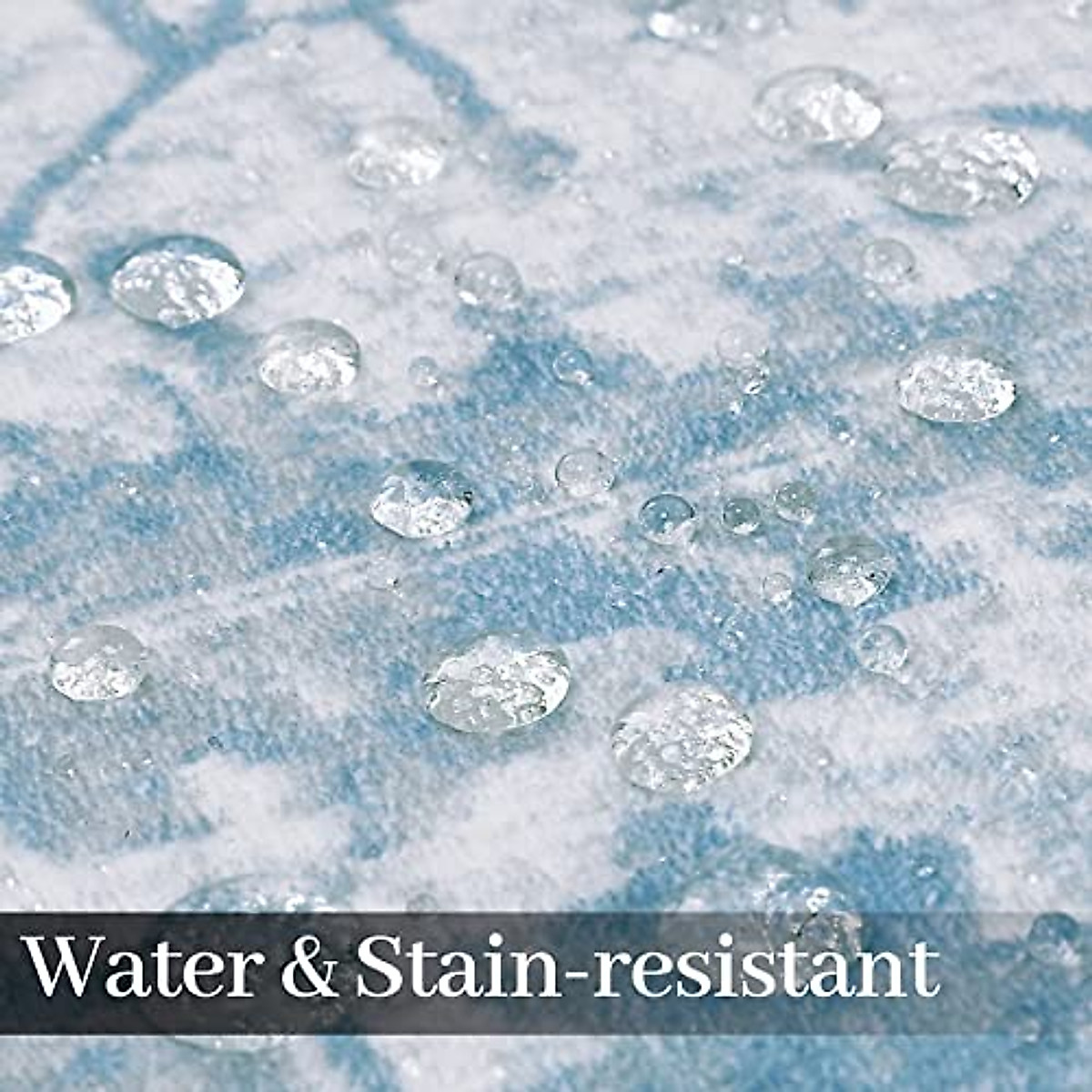 Fashionwu Washable Rug 8x10 Persian Area Rug Medallion Non-Slip Floor Mat Soft and Velvet Large Floor Cover for Bedroom Living Room 8x10 Rug Aesthetic Carpet Non-Shedding Anti-Slip Large Mat, Teal