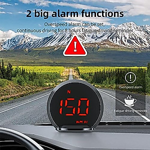 Liiiyuan G13 GPS Speedometer, Universal Digital GPS Speedometer with Color Font, USB Connection, HUD Display Suitable for All Vehicles, Plug and Play.