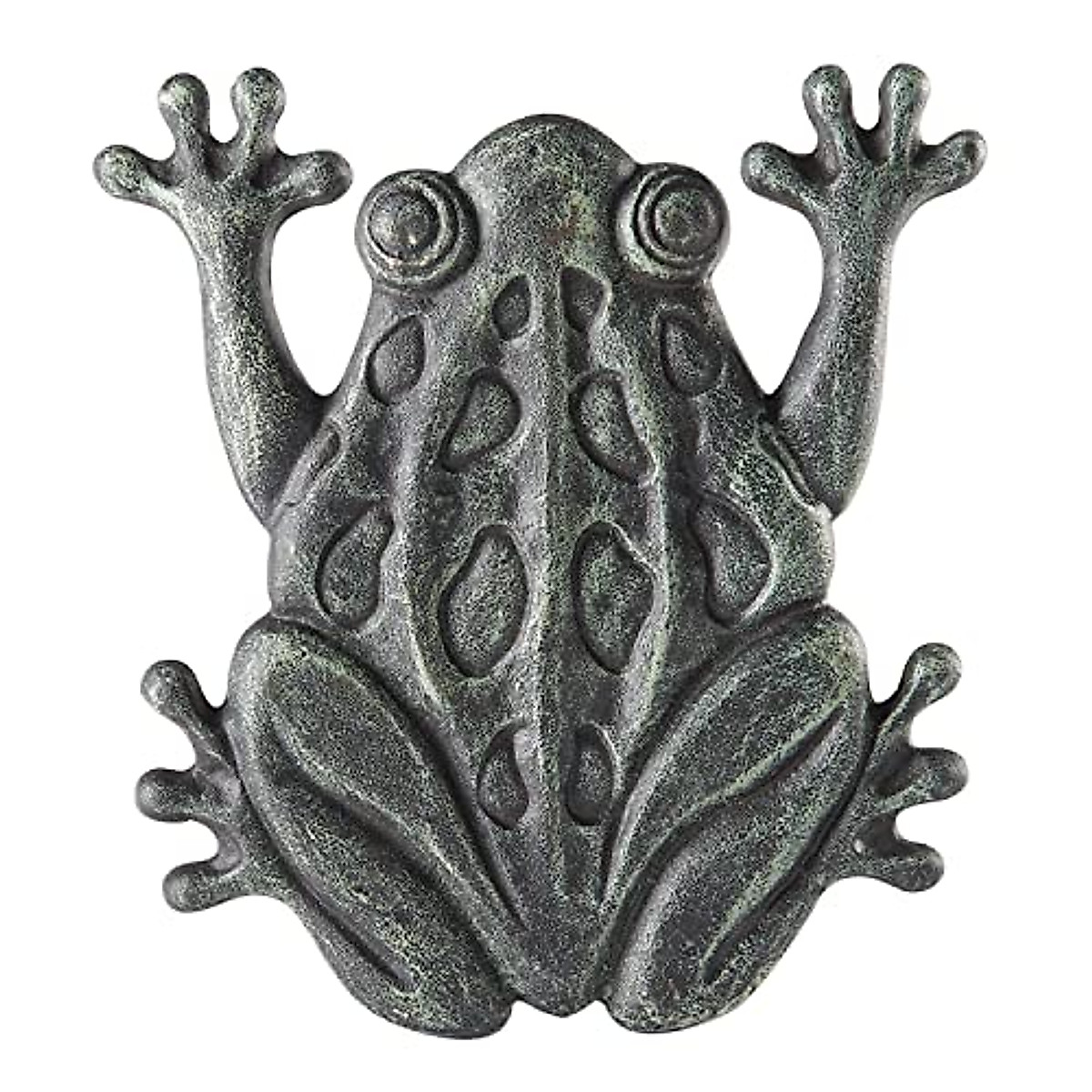 Upper Deck Cast Iron Frog Stepping Stone - Animal Garden and Yard Decor with Verdigris Finish