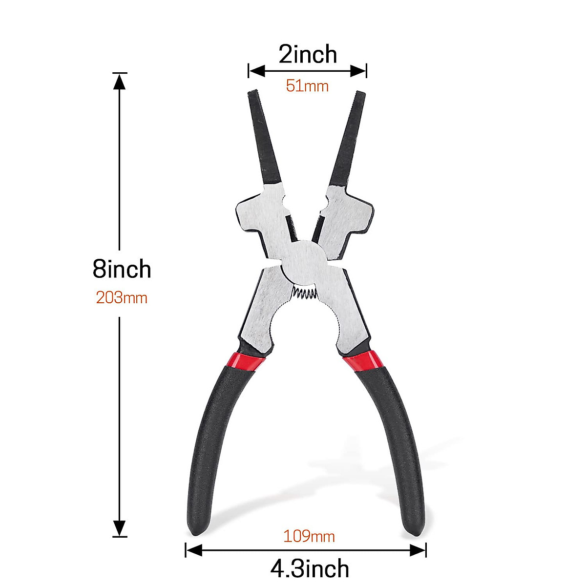 WISEPRO Drop Forged MIG Welding Pliers,8 Inch Multi-Purpose Welding Plier for Cutting Welding Wires,Hammering and Removing Spatters
