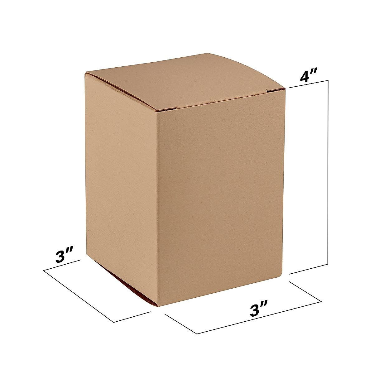 MT Products Tuck Top Kraft Paperboard Gift Box - 3" x 3" x 4" Gift Boxes with lids for Presents - Pack of 30