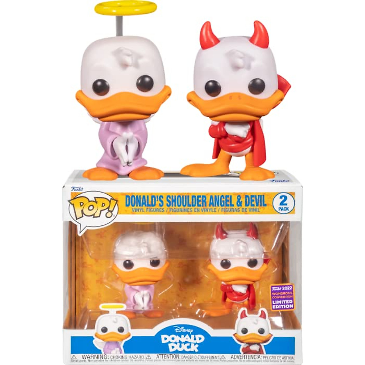 Funko Disney Pop! Donald's Shoulder Angel & Devil Vinyl Figure Set 2022 Wondrous Convention Exclusive MULTI NONE