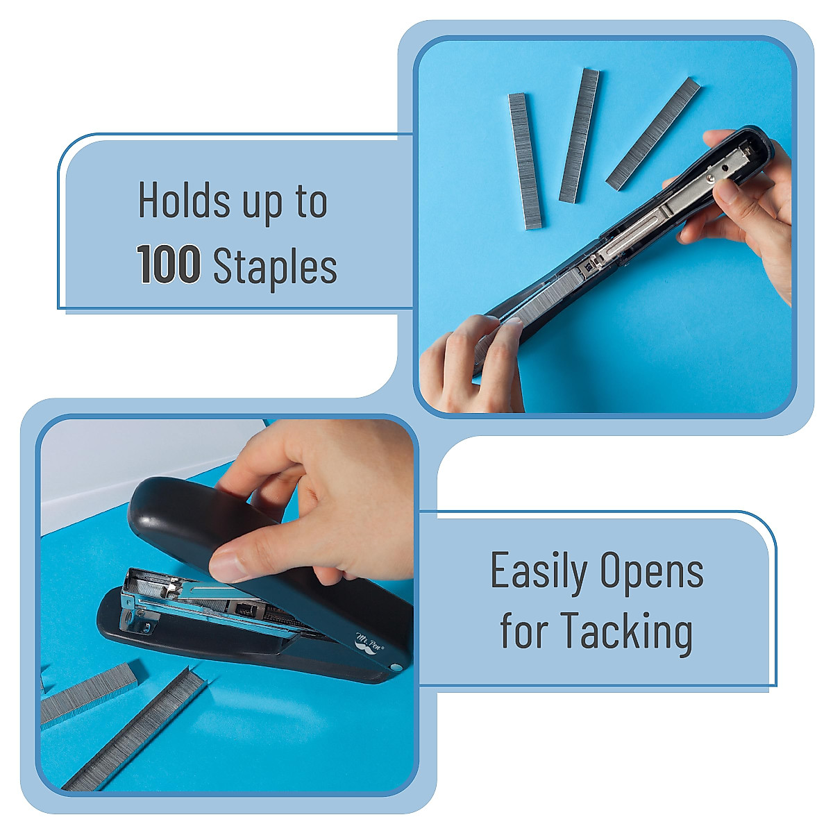 Mr. Pen Staplers with 200 Staples, 20 Sheet Capacity, Pack of 2