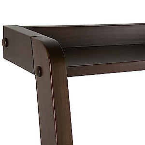 SIMPLIHOME Aleck SOLID WOOD 36 inch Wide Home Office Desk, Writing Table, Workstation, Study Table Furniture in Warm Walnut Brown with 2 Drawers