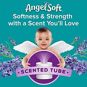 Angel Soft® Toilet Paper with Fresh Lavender Scented Tube, 12 Double Rolls = 24 Regular Rolls, 2-Ply Bath Tissue