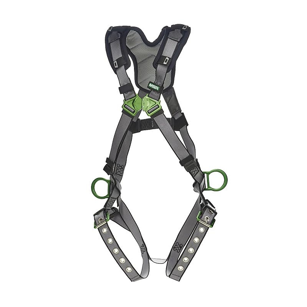 MSA 10194909 V-FIT Full Body Safety Harness - Size: Standard (Medium), D-Ring Configuration: Back/Hip, Tongue Buckle Leg Straps, With Shoulder Padding, Full Body Harness
