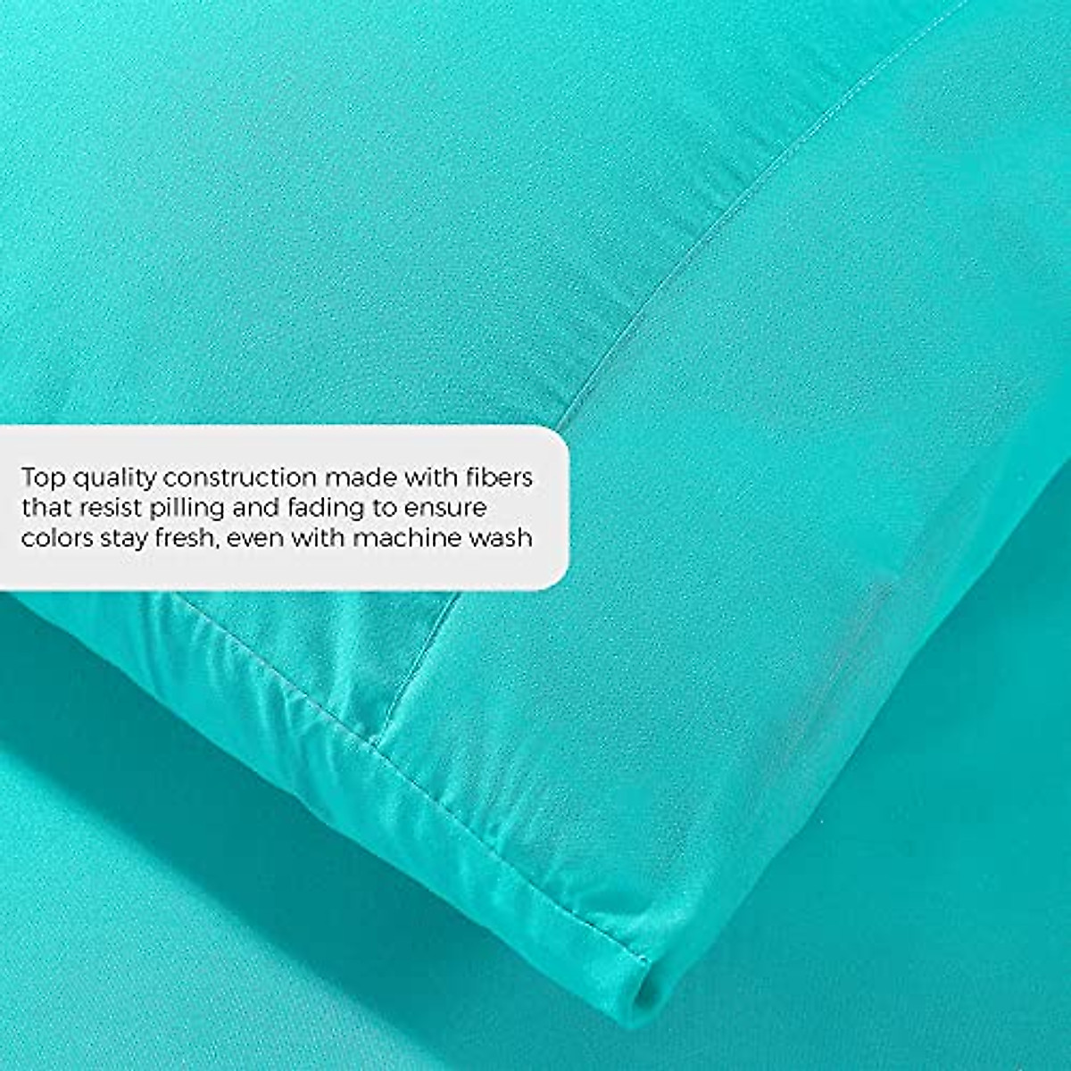 Pure Bedding Duvet Cover Queen [3-Piece, Aqua] - 1 Comforter Protector with Zipper Flap and 2 Pillow Shams - Hotel Luxury 1800 Brushed Microfiber - Ultra Soft, Cool and Breathable Comforter Cover