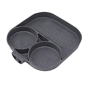 Breakfast Cooking Pan Egg Frying 2 Round Cup 3 Section Stick Proof With Wooden Handle For Induction Gas Stove Home