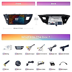 Dasaita 10.2" Android 11 Radio for Toyota Corolla 2014 2015 2016 Bluetooth Stereo GPS Navigation PX6 DSP Wireless Carplay 1280 x 720 HD Android Auto Head Unit