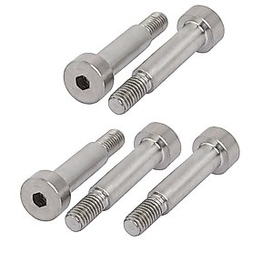 uxcell 5pcs 304 Stainless Steel Hex Socket Shoulder Bolt 6mm Shoulder Dia 20mm Shoulder Length M5 Thread
