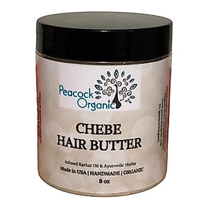 Chebe Butter - Chebe Hair Butter - Ayurvedic Hair Butter with Shea Butter, Karkar Oil, Tallow Fat, Ostrich Oil, Saw Palmetto, Amla, Rosemary, Promotes Length Retention, Softer Hair, 8oz