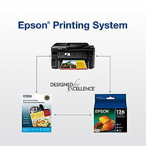 EPSON T126 DURABrite Ultra Ink Standard Capacity Color Combo Pack (T126520-S) for select Epson Stylus and WorkForce Printers, Cyan,Magenta and Yellow