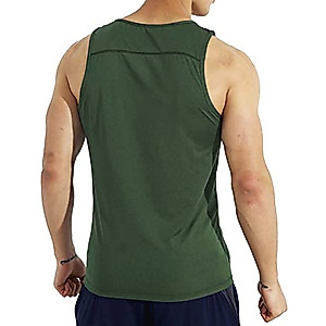 EZRUN Men's Quick Dry Sport Tank Top for Bodybuilding Gym Athletic Jogging Running,Fitness Training Workout Sleeveless Shirts(Green,l)