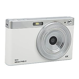 2.88 Inch 4K Digital Camera, 16X Zoom AF Autofocus Camera for Macro Shooting, IPS HD 50MP Mirrorless Camera with LED Fill Light for Vlog Shooting(White)