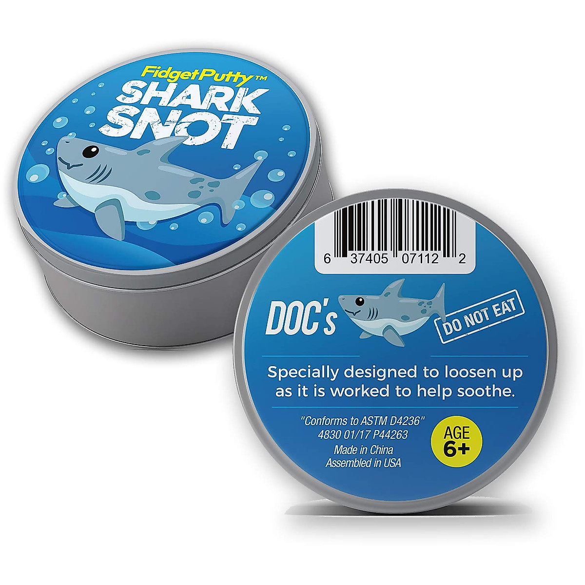 Gears Out Shark Snot Fidget Putty Stress Relief Cool Shark Ideas for Kids Stocking Stuffers for Boys and Girls Weird White Elephant Ideas Fidget Toys Blue Therapy Putty