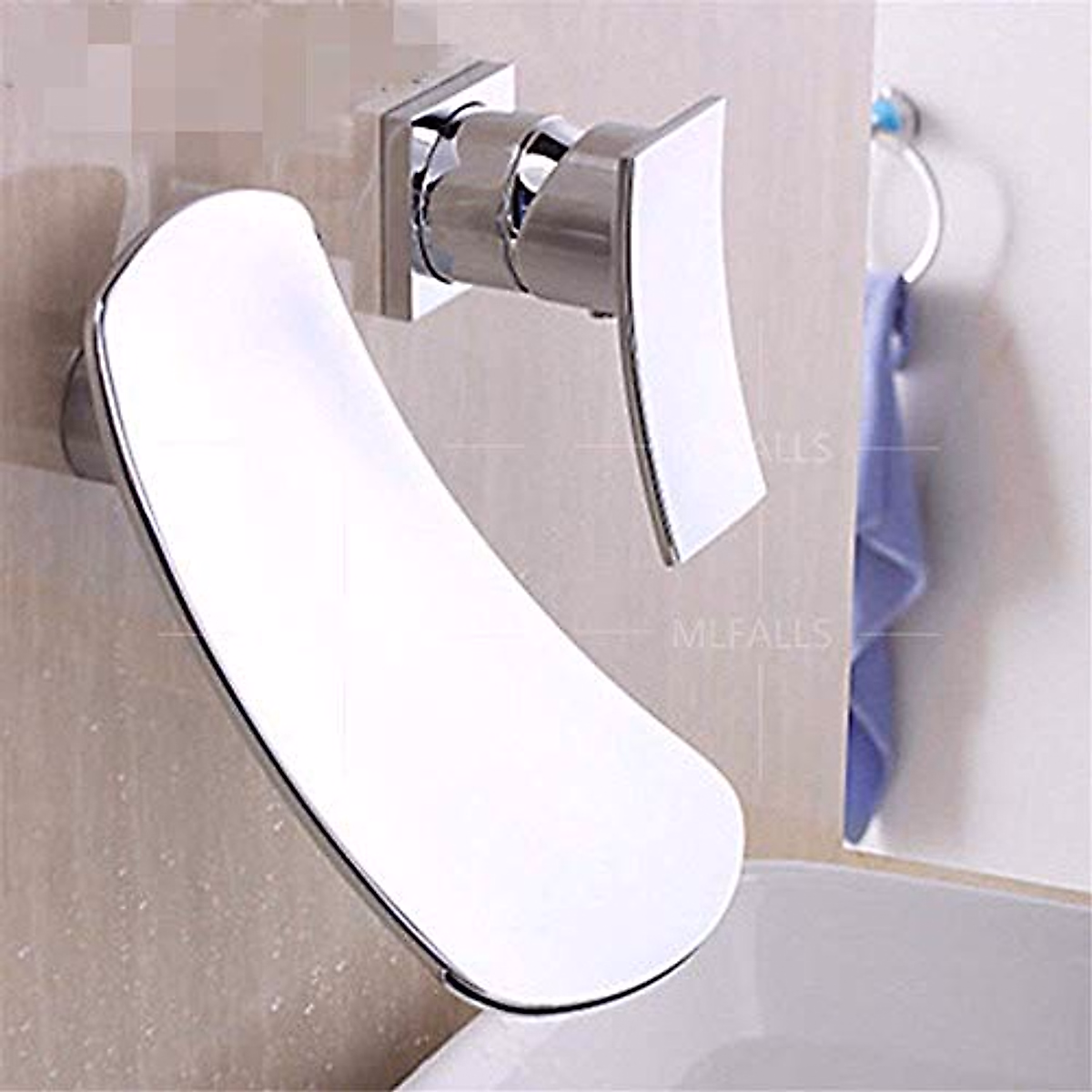 ShiSyan Y-LKUN Basin Sink Mixer Tap for Lavatory Modern Chrome Waterfall Hot and Cold Water Ceramic 2 Holes Double Handle Bathroom Vanity Sink Faucet