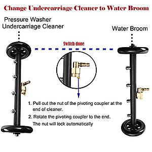 Tool Daily Dual-Function Undercarriage Cleaner,Surface Cleaner for Pressure Washer, 16 Inch, Underbody Car Wash Water Broom with 3 Pieces Extension Wand, 4000 PSI